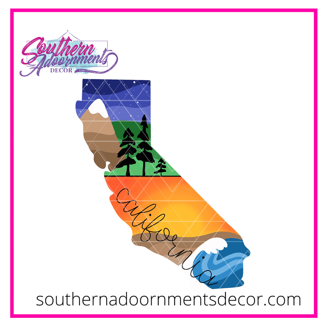 California State Template & Digital Cut File – Southern Adoornments Decor
