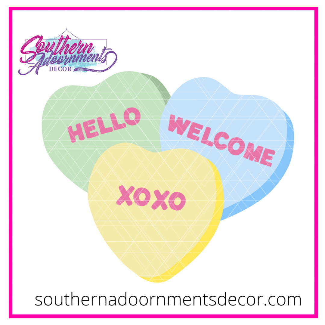 Candy Hearts Template & Digital Cut File – Southern Adoornments Decor