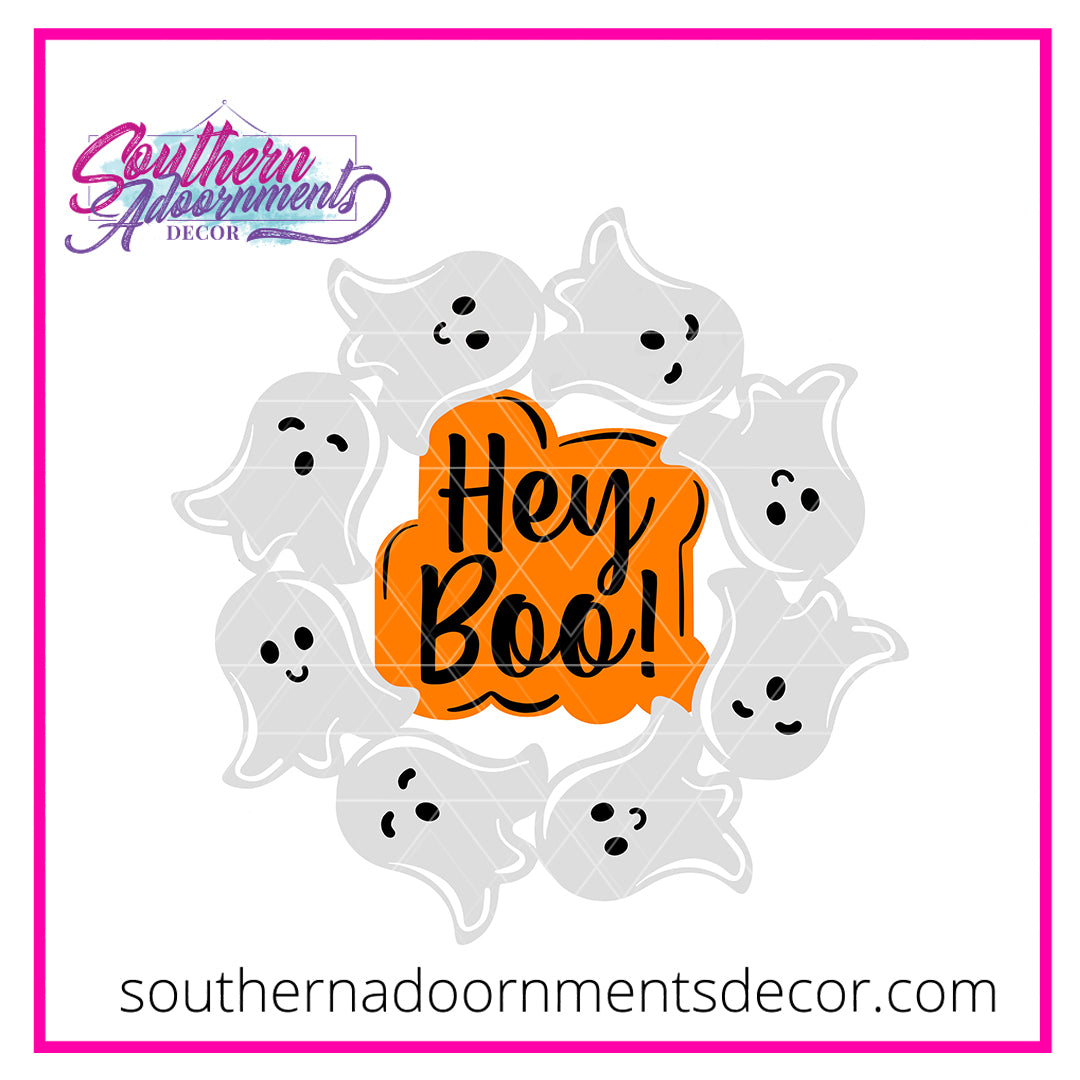 Hey Boo Wreath Template & Digital Cut File – Southern Adoornments Decor