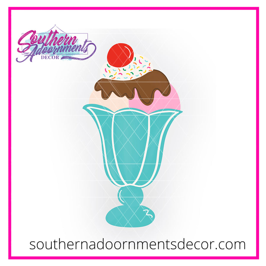 Ice Cream Sundae Template & Digital Cut File – Southern Adoornments Decor
