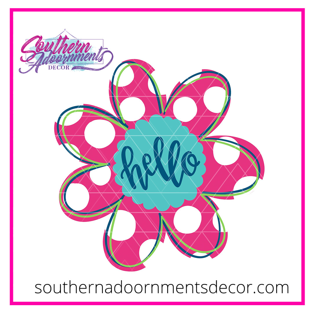 Polka Dot Daisy Blank – Southern Adoornments Decor