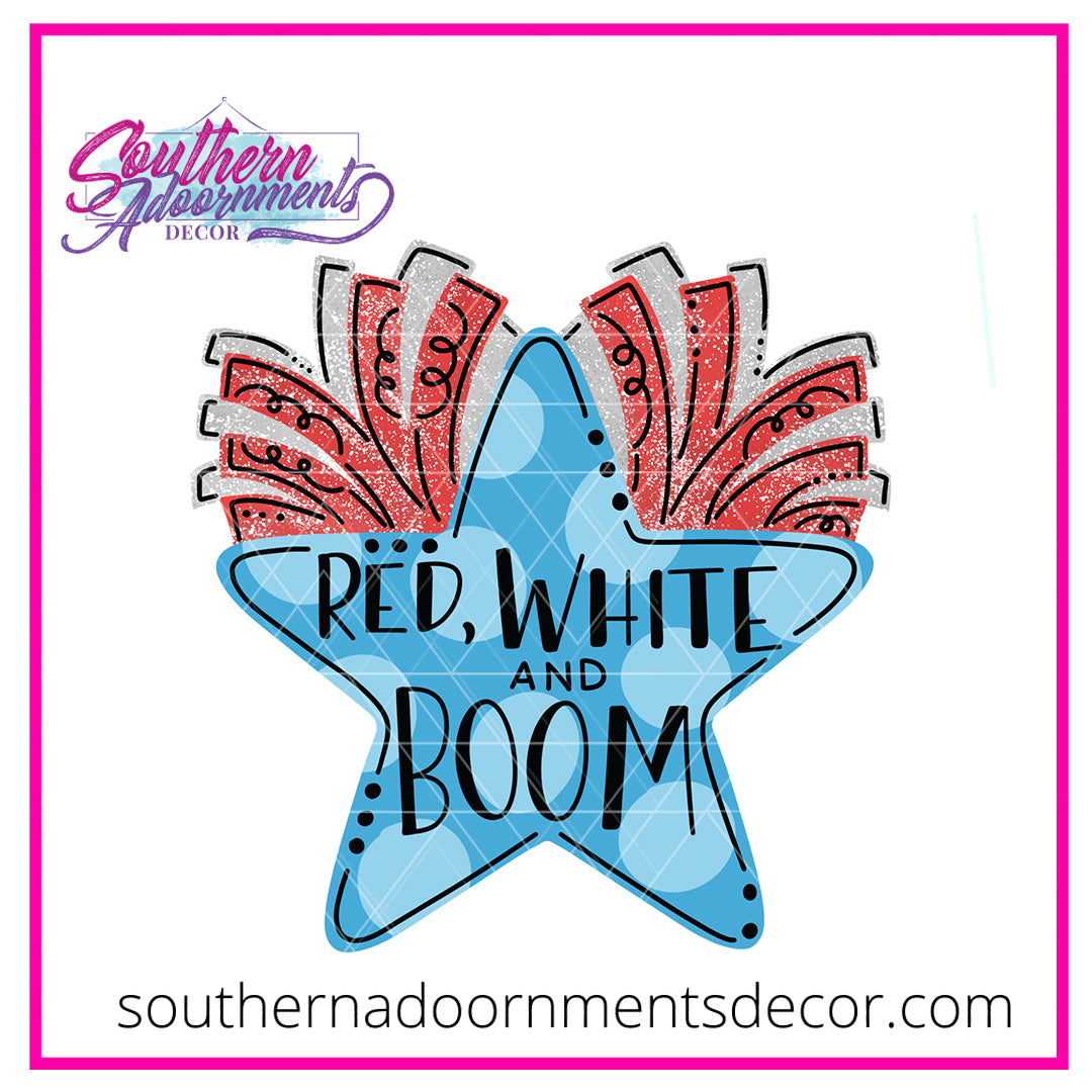 Red White BOOM Template & Digital Cut File – Southern Adoornments Decor