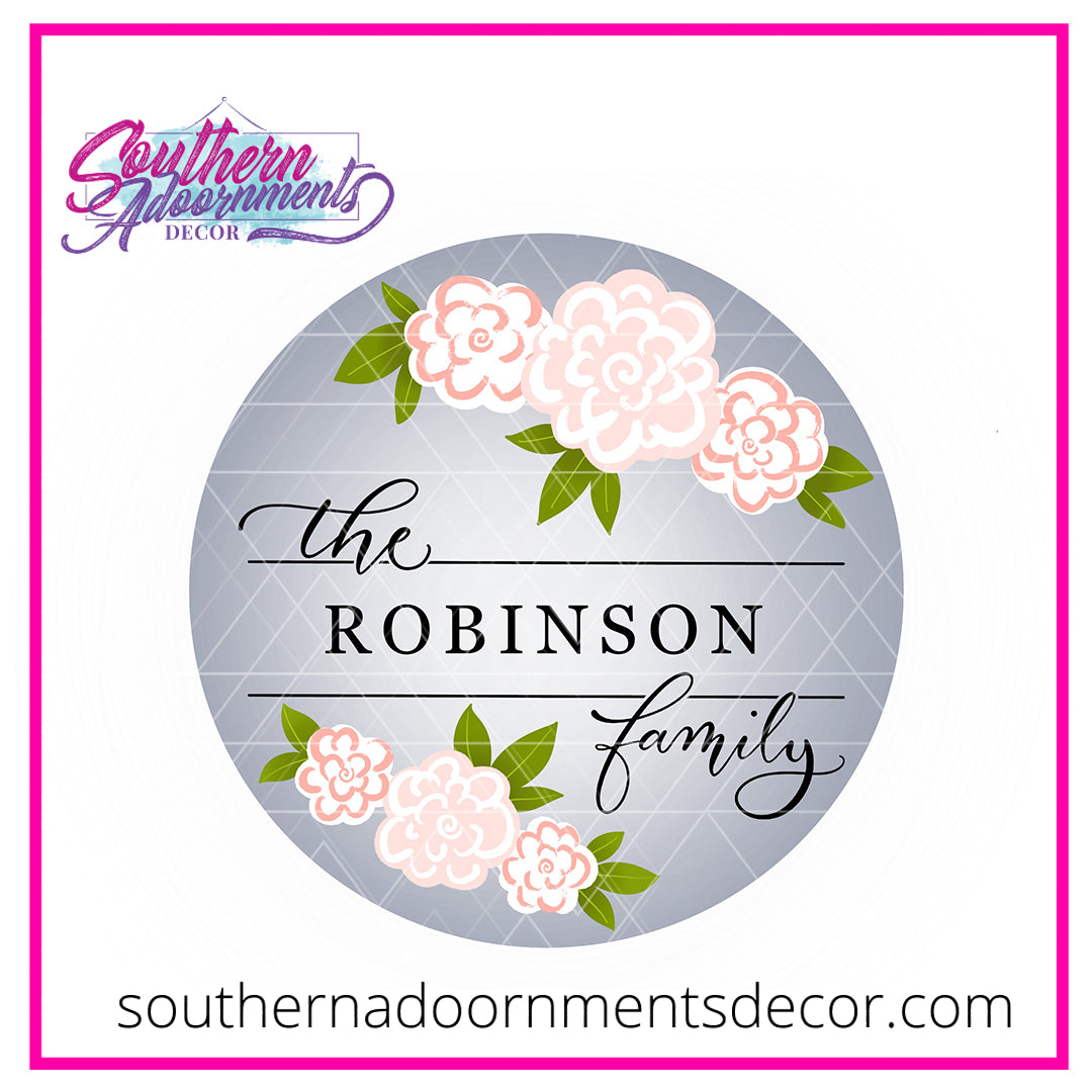 Round Flower Family Sign Template & Digital Cut File – Southern ...