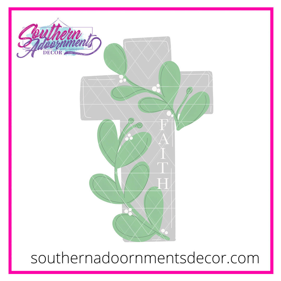 Cross with Ivy Template & Digital Cut File – Southern Adoornments Decor