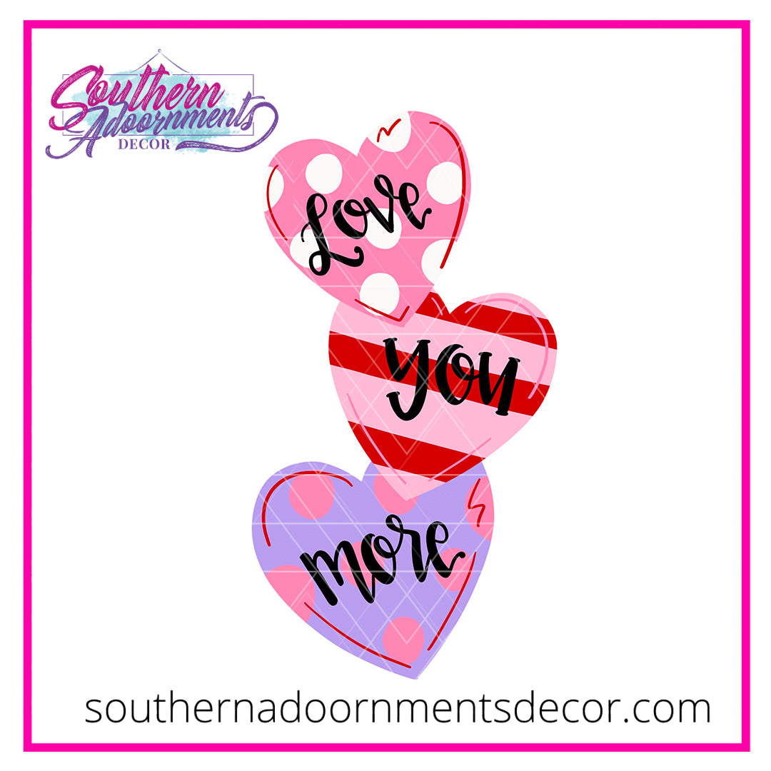 Heart Trio Template & Digital Cut File – Southern Adoornments Decor