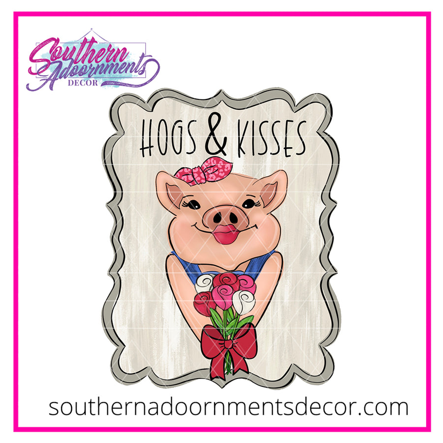 Hogs & Kisses Template & Digital Cut File – Southern Adoornments Decor