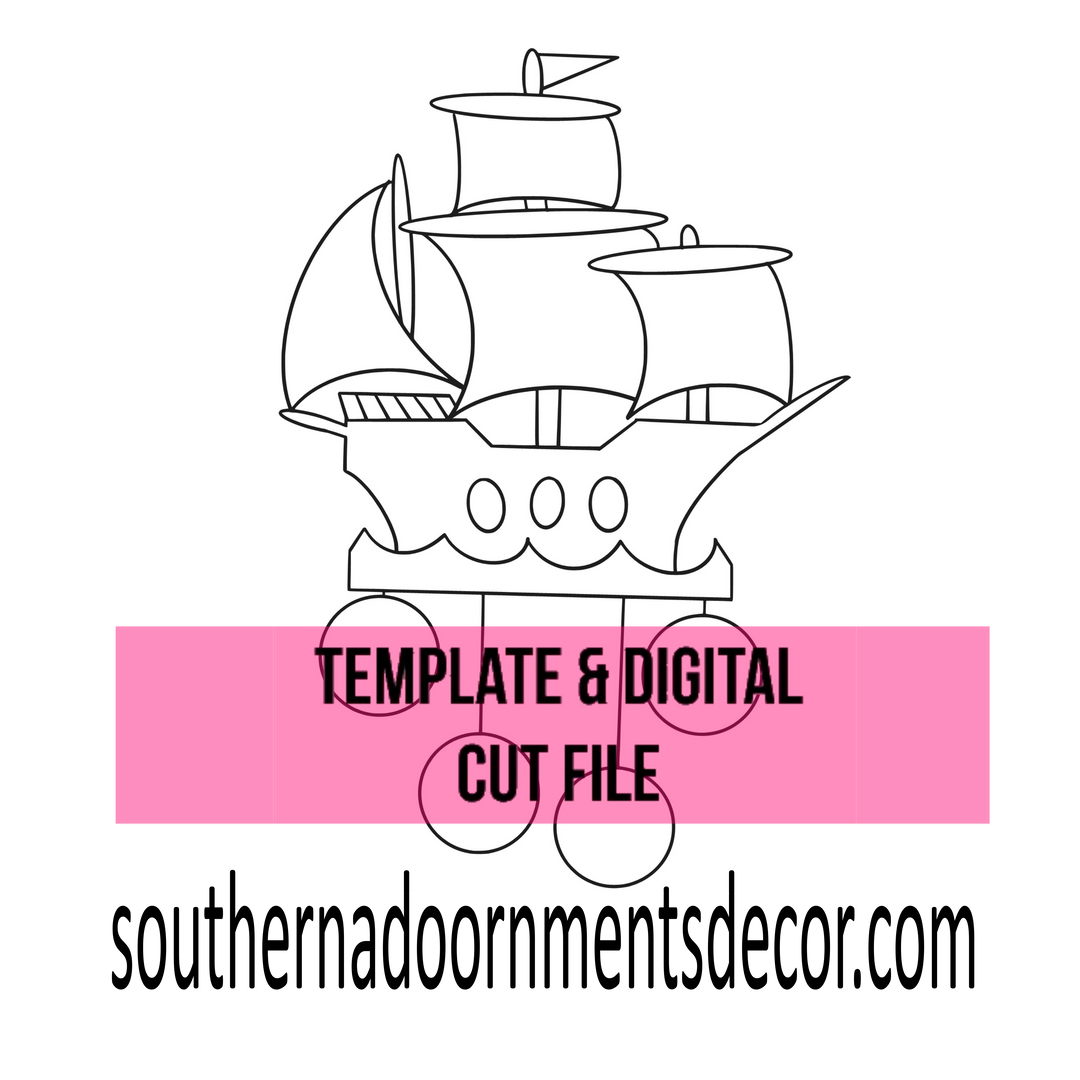 Pirate Ship Template & Digital Cut File – Southern Adoornments Decor