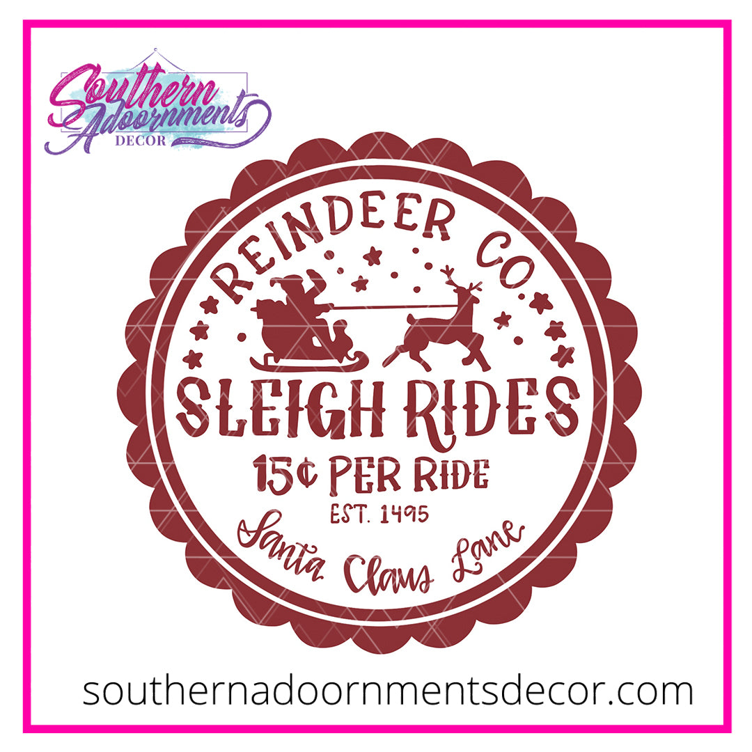Sleigh Rides Sign Template & Digital Cut File – Southern Adoornments Decor