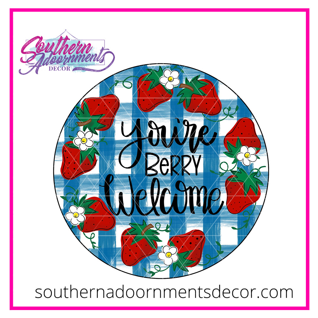 Strawberry Welcome Template & Digital Cut File – Southern Adoornments Decor