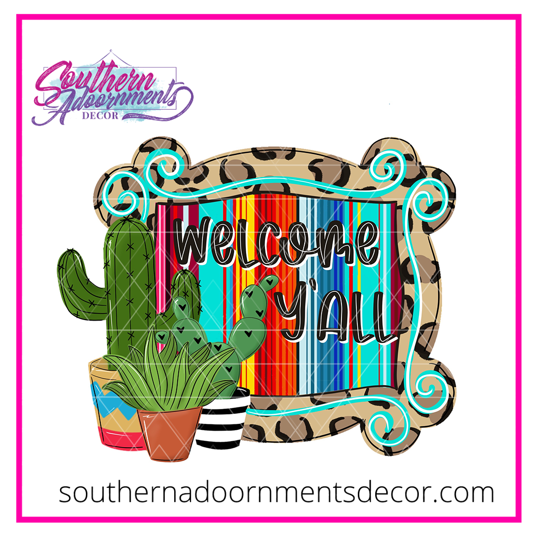 Welcome Serape Template & Digital Cut File – Southern Adoornments Decor